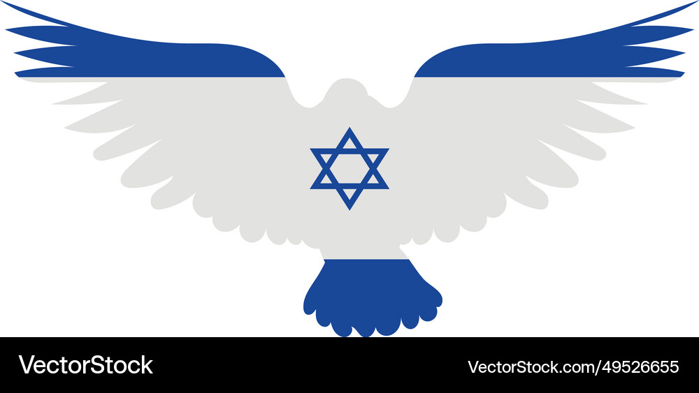 Israel flag peace dove Royalty Free Vector Image