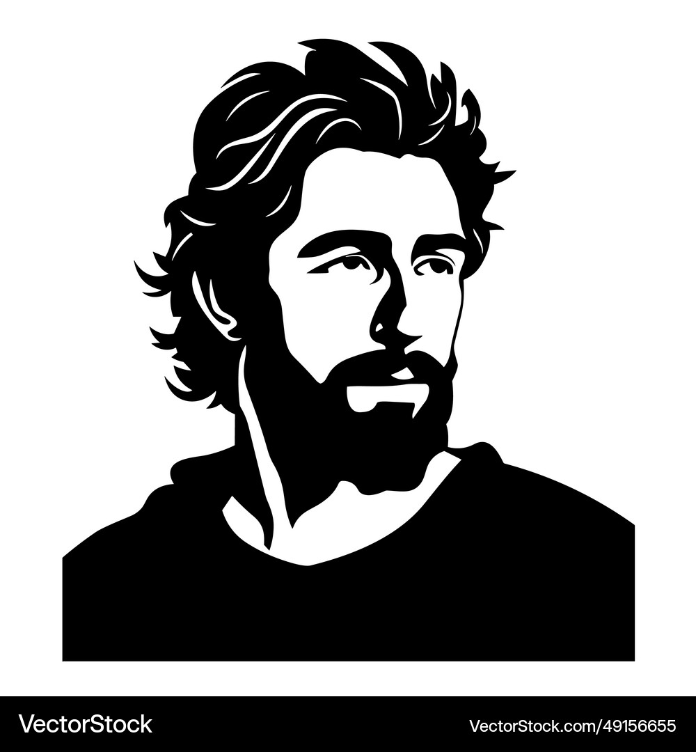 Man head black icon on white background man head Vector Image