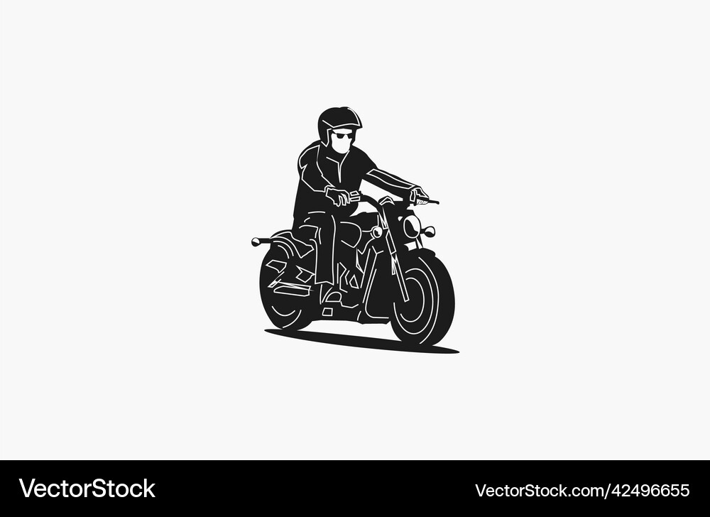 Minimalism cool rider motorcycle Royalty Free Vector Image