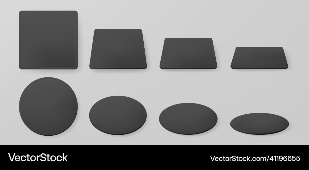 Realistic black paper coasters for beer mug Vector Image