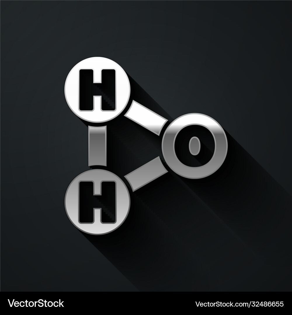 Silver chemical formula for water drops h2o shaped
