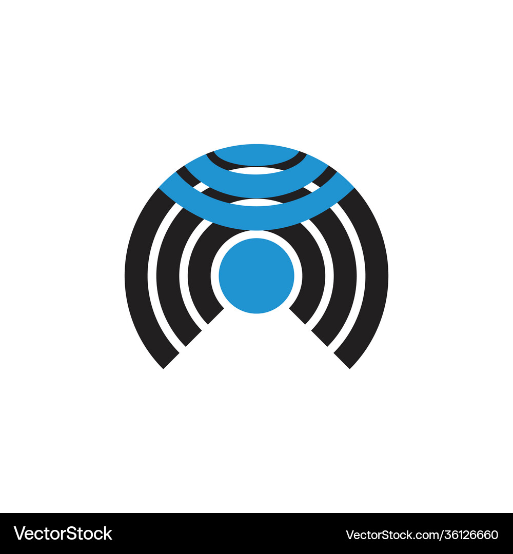 Abstract stripes circle signal design logo Vector Image
