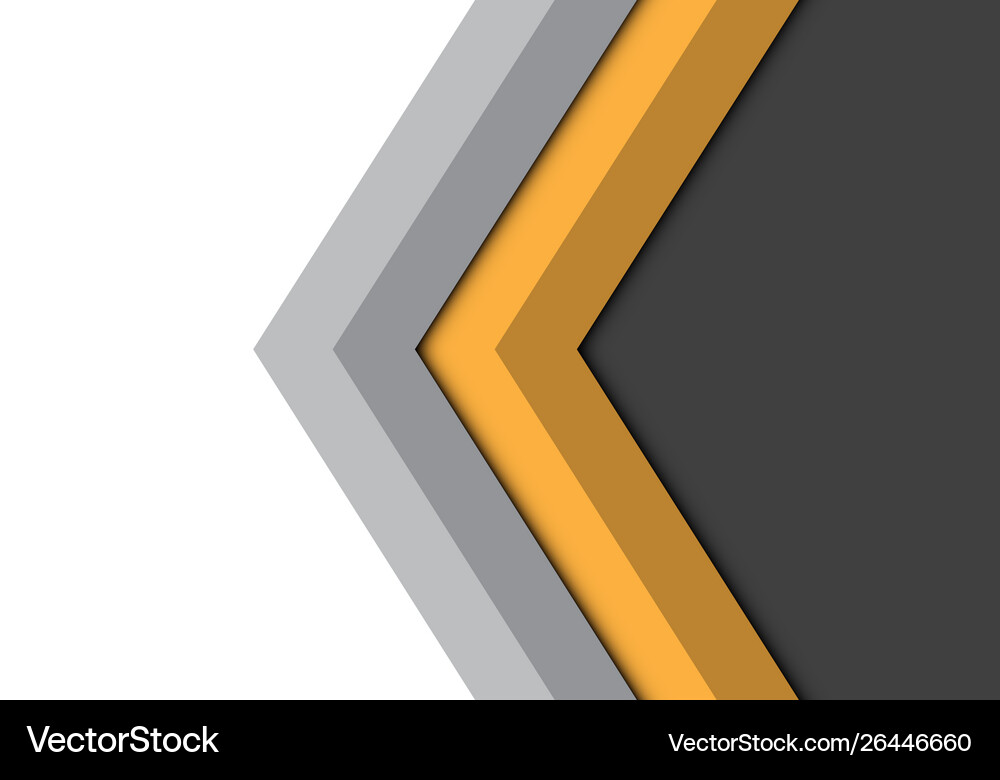 Abstract yellow grey arrow direction isolated Vector Image