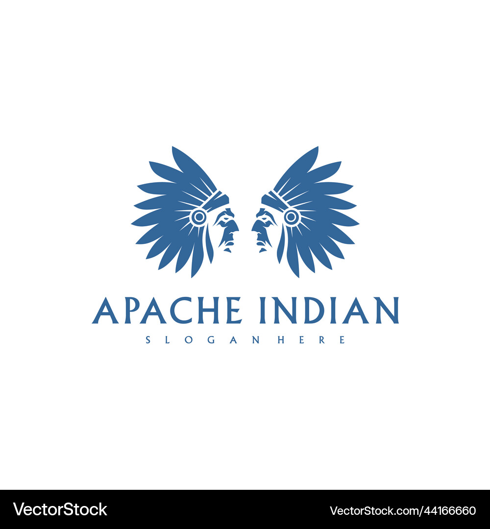 American indian logo emblem design Royalty Free Vector Image