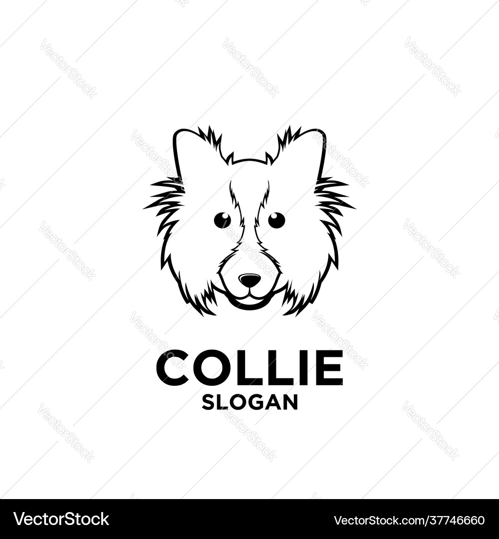 Collie dog simple logo design Royalty Free Vector Image