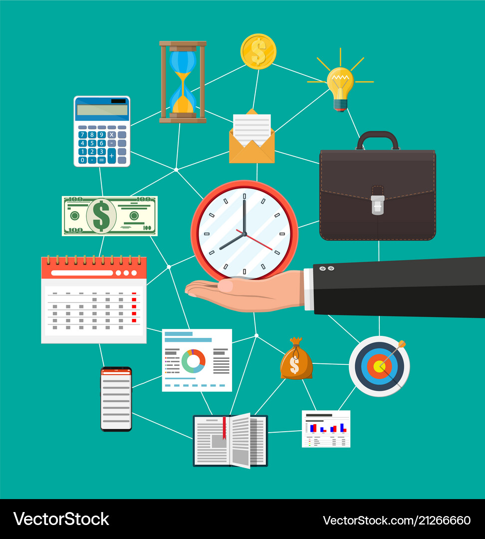 Control business planning and time management Vector Image