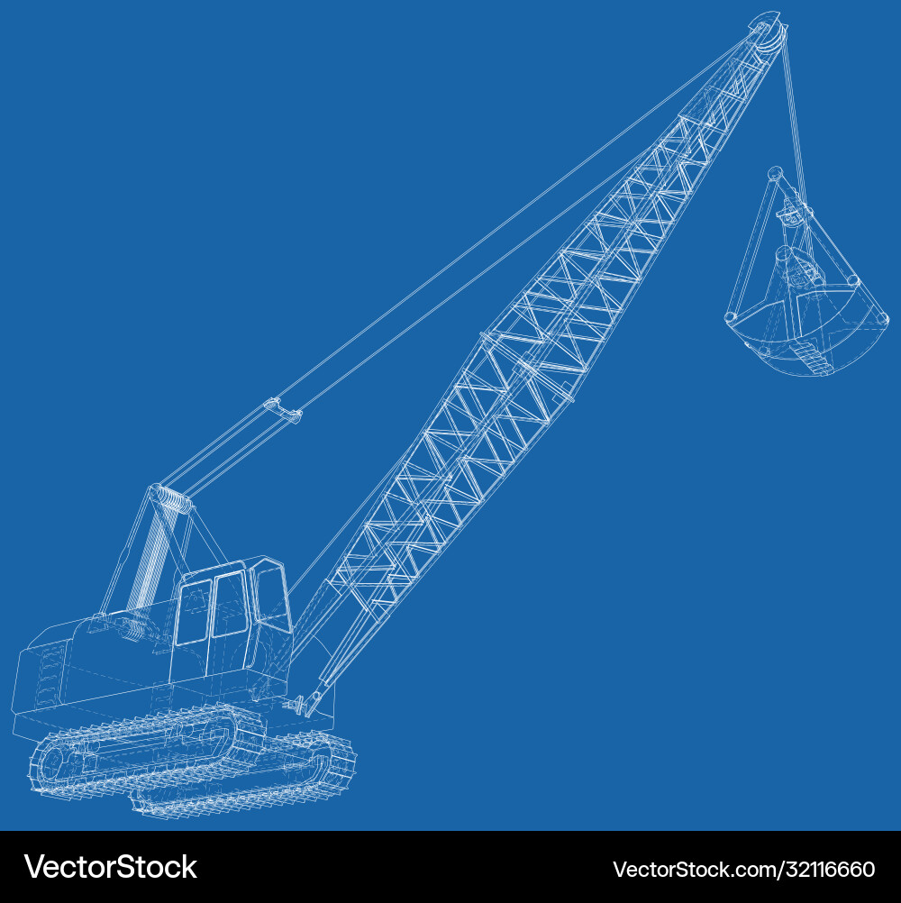 Dragline for used coal mining bucket is massive Vector Image