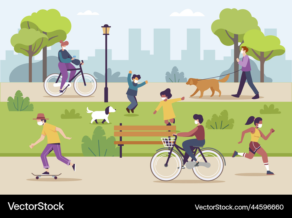 Hand drawn people doing outdoor activities Vector Image
