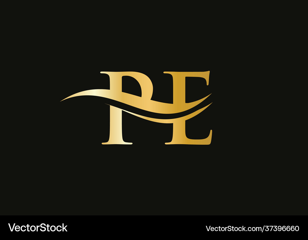Initial pe letter business logo design template Vector Image