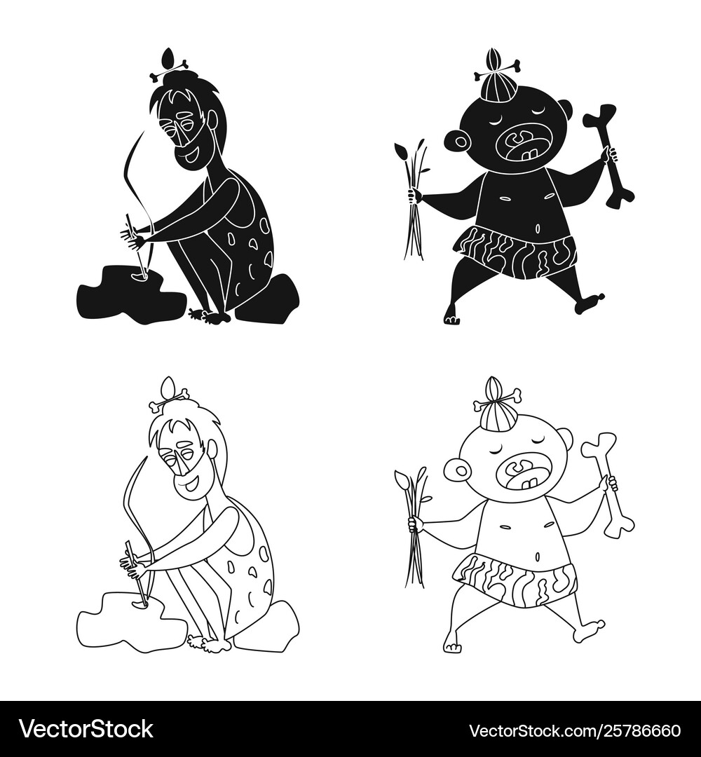 Isolated object evolution and prehistory sign Vector Image