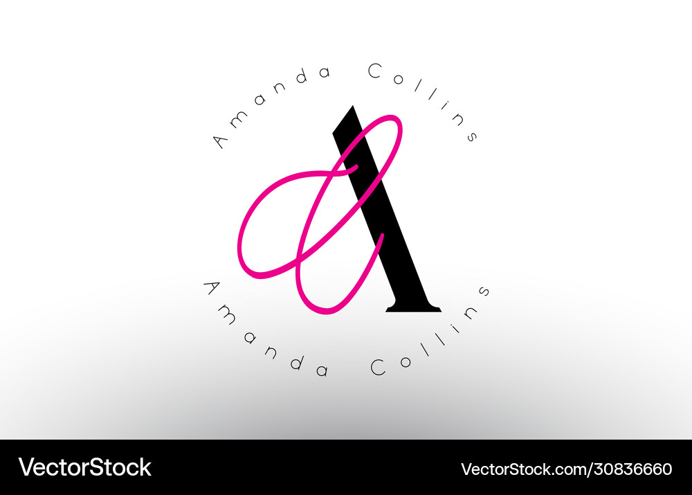 Letter ac signature minimalistic logo simple Vector Image