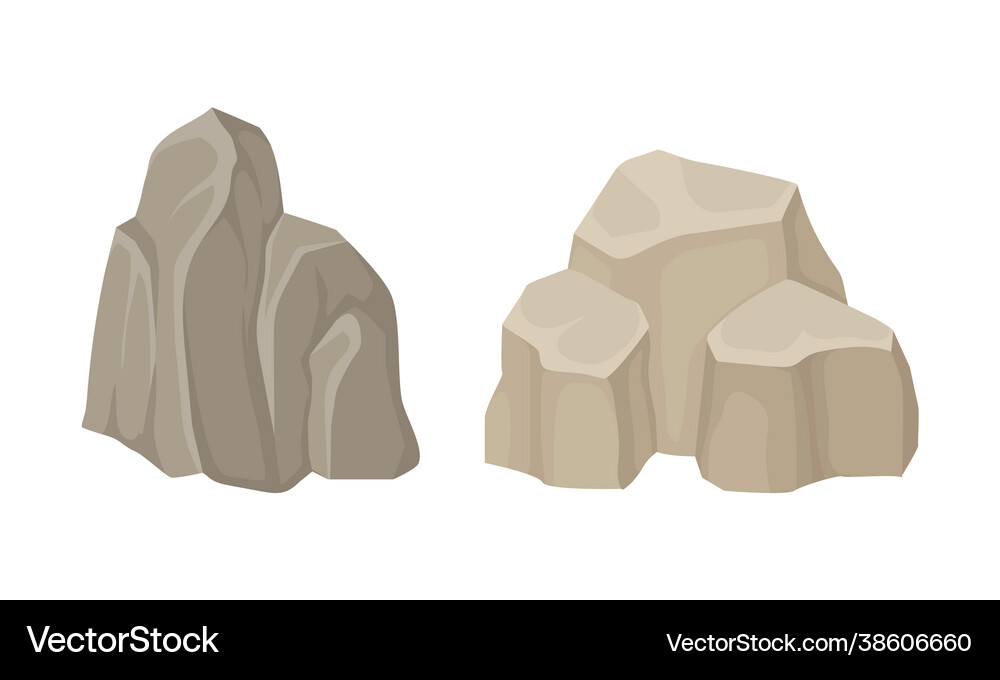 Massive boulder and cobble as rock fragment Vector Image