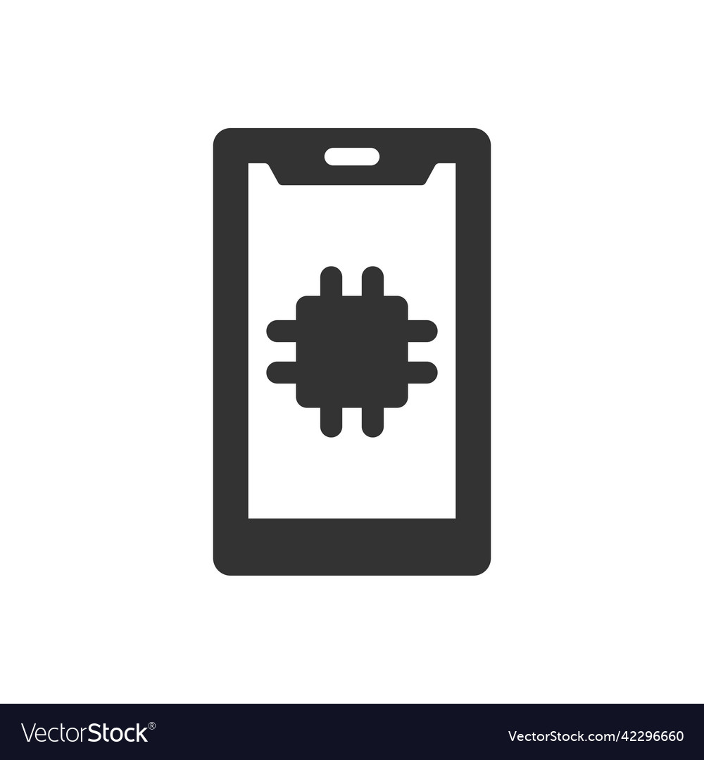 Mobile processor chip icon Royalty Free Vector Image