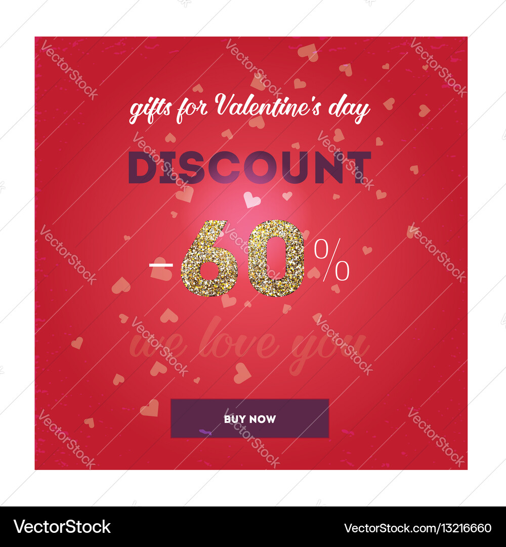 Modern flyer with text happy valentine s day Vector Image