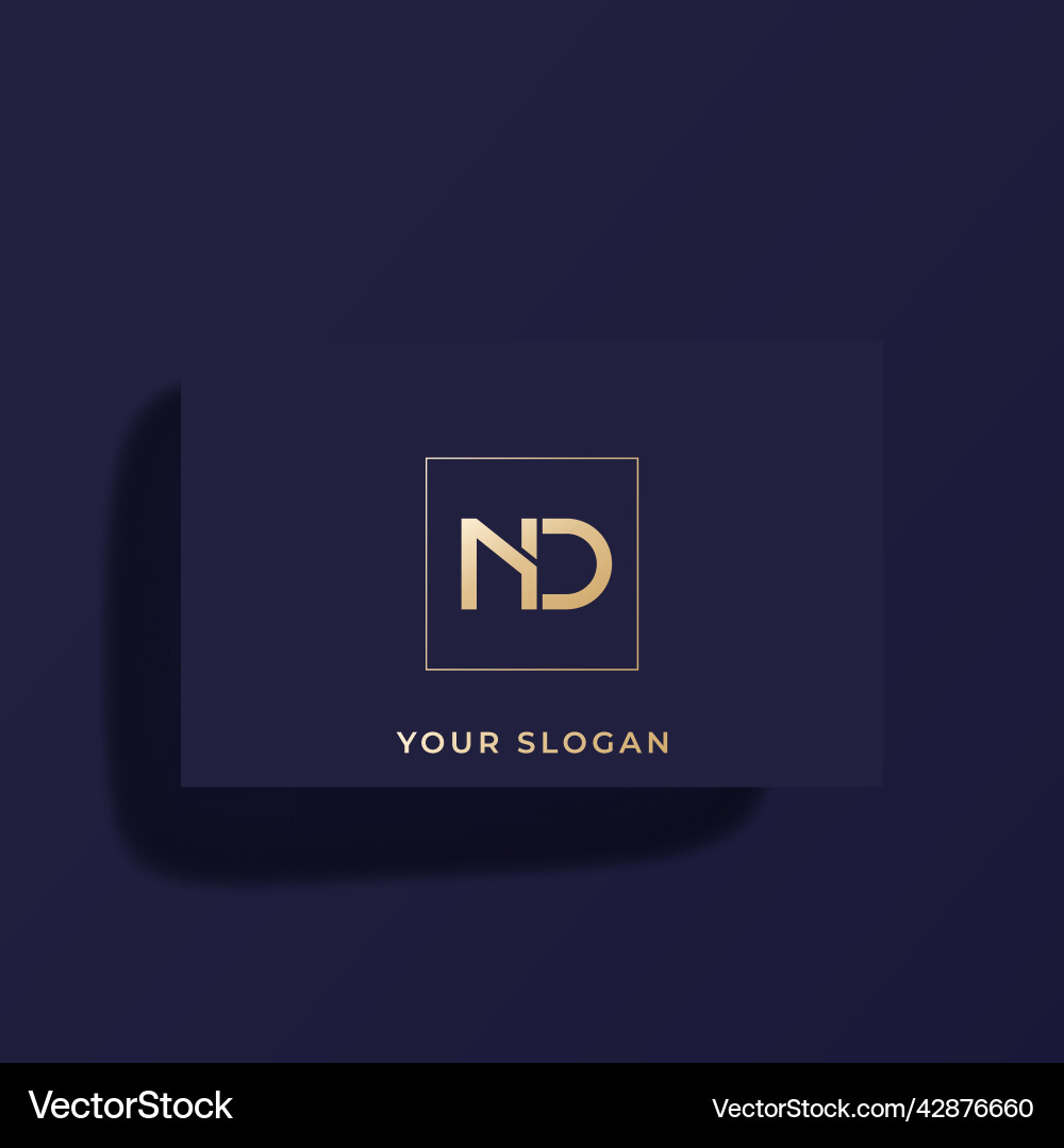 Nd monogram letters logo on a card Royalty Free Vector Image