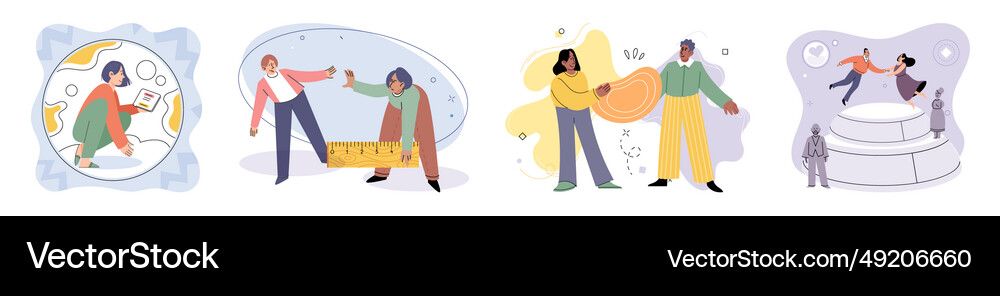 Social distance isolation serves as warning Vector Image