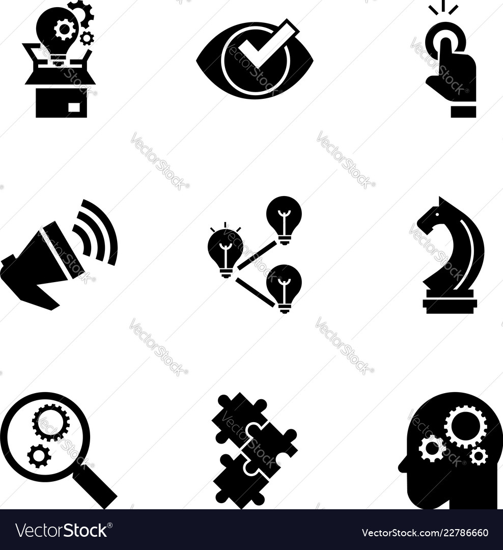 Solution icon set simple style Royalty Free Vector Image