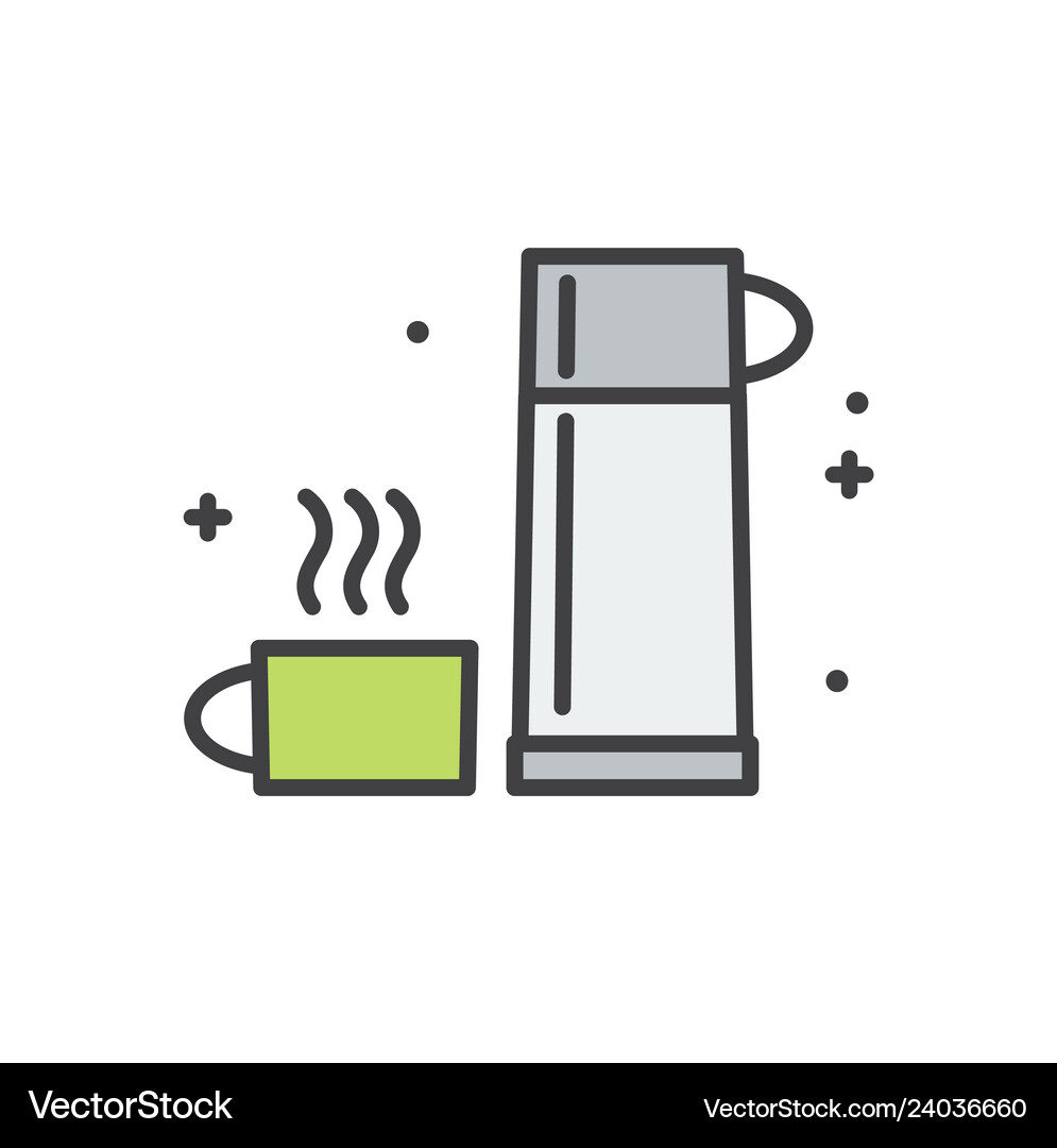 Thermos line icon for graphic and web design Vector Image
