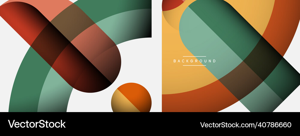 Trendy shapes color minimal design composition Vector Image
