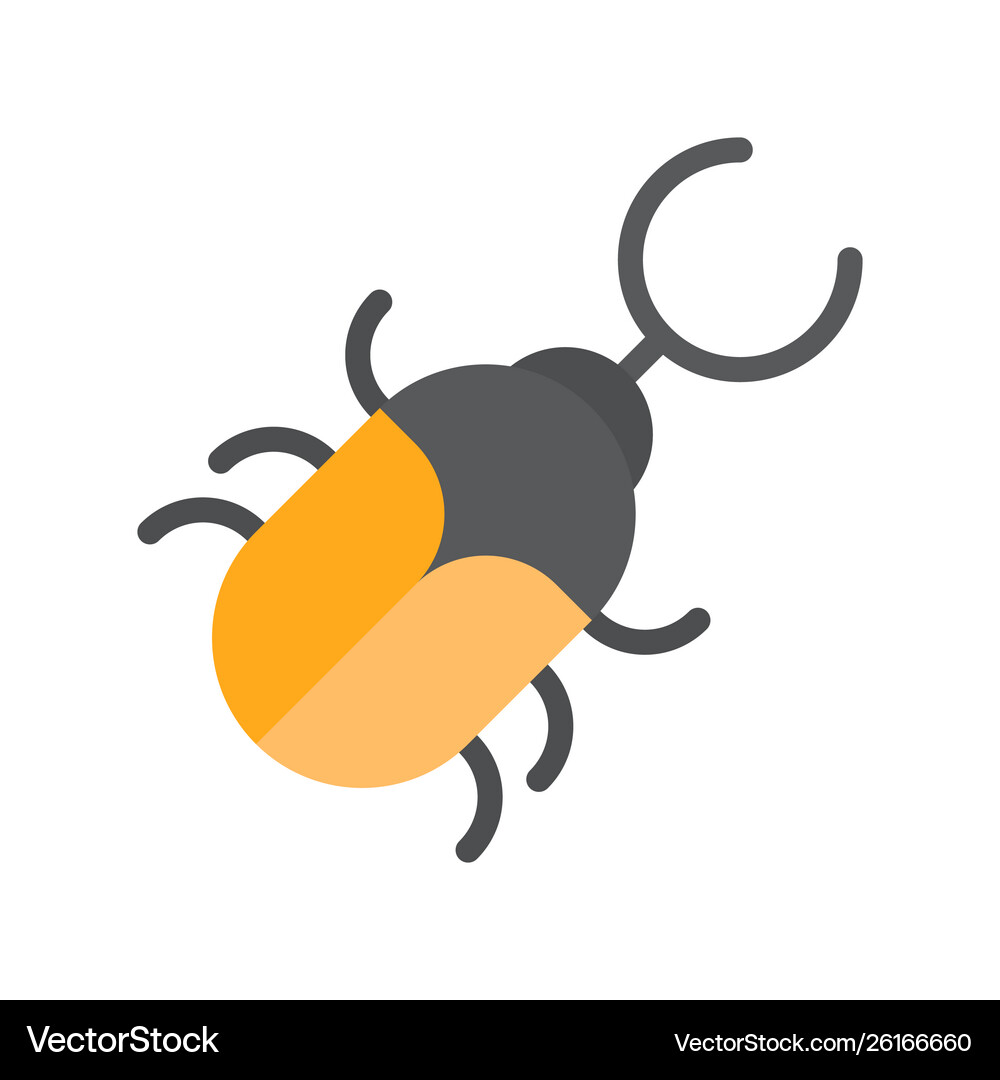 Tropical Beetle Icon - Flat Style Royalty Free Vector Image