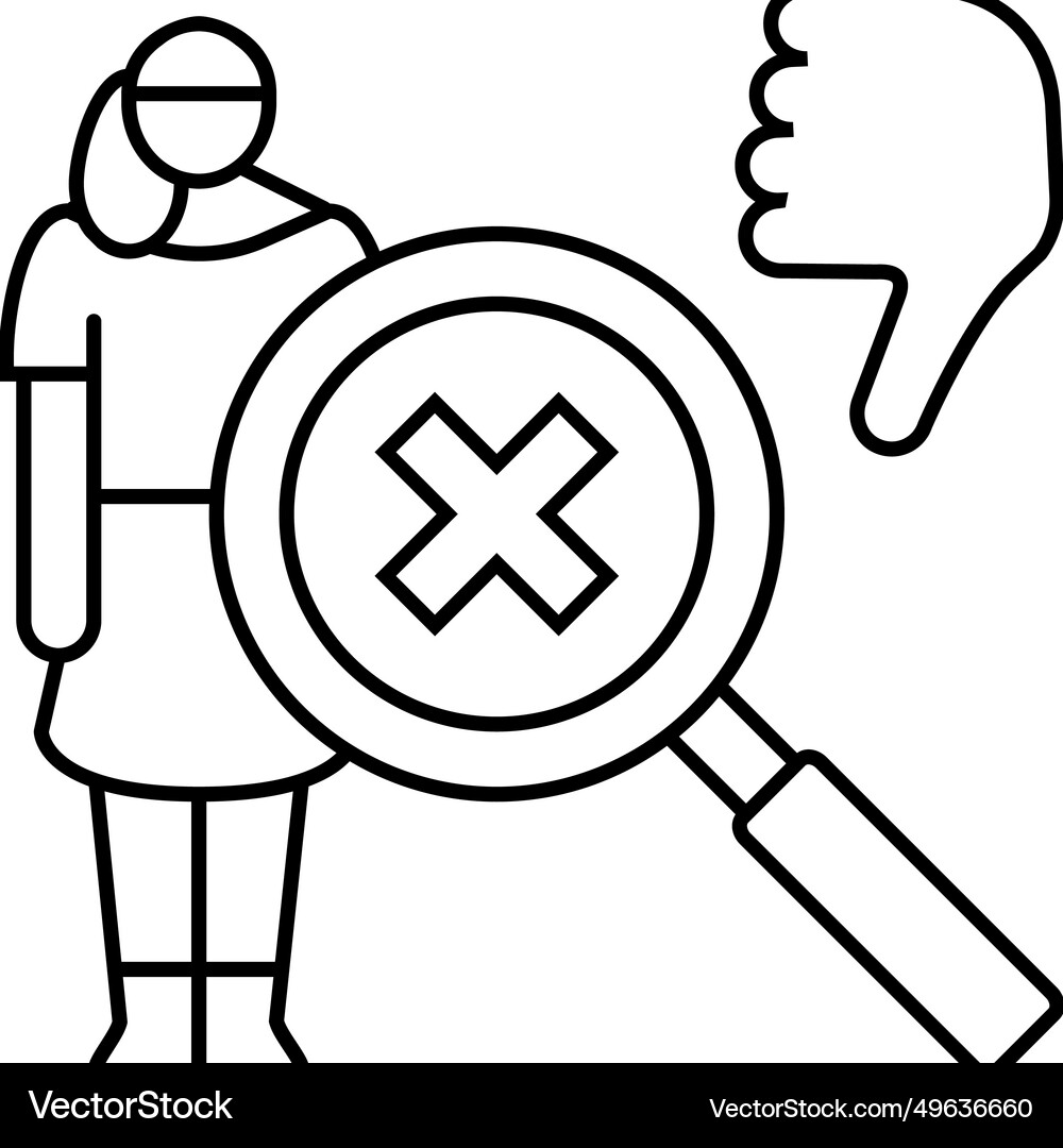 Woman disapproval line icon Royalty Free Vector Image