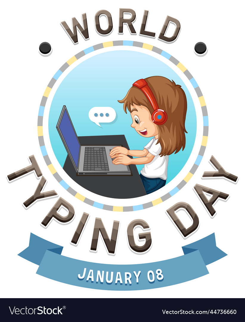 World typing day january icon Royalty Free Vector Image