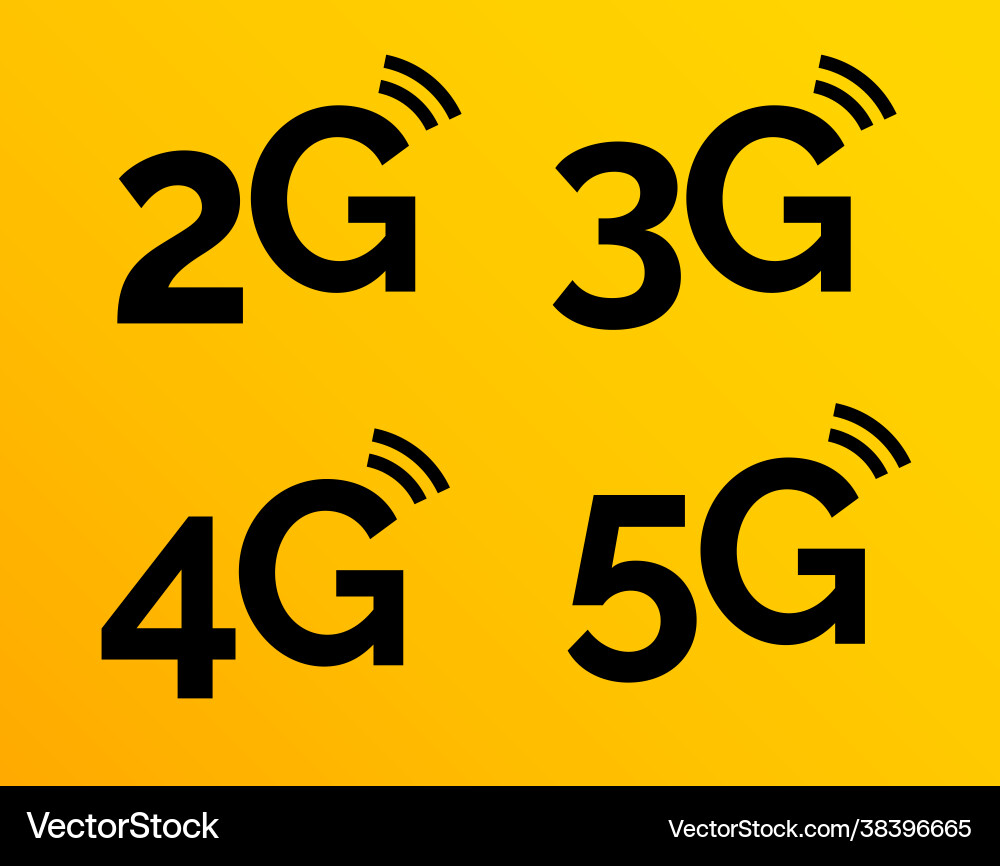 5g icon 4g logo on blue 2g network Royalty Free Vector Image
