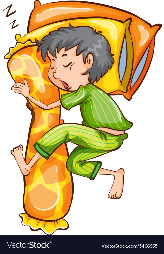 A young boy sleeping Royalty Free Vector Image