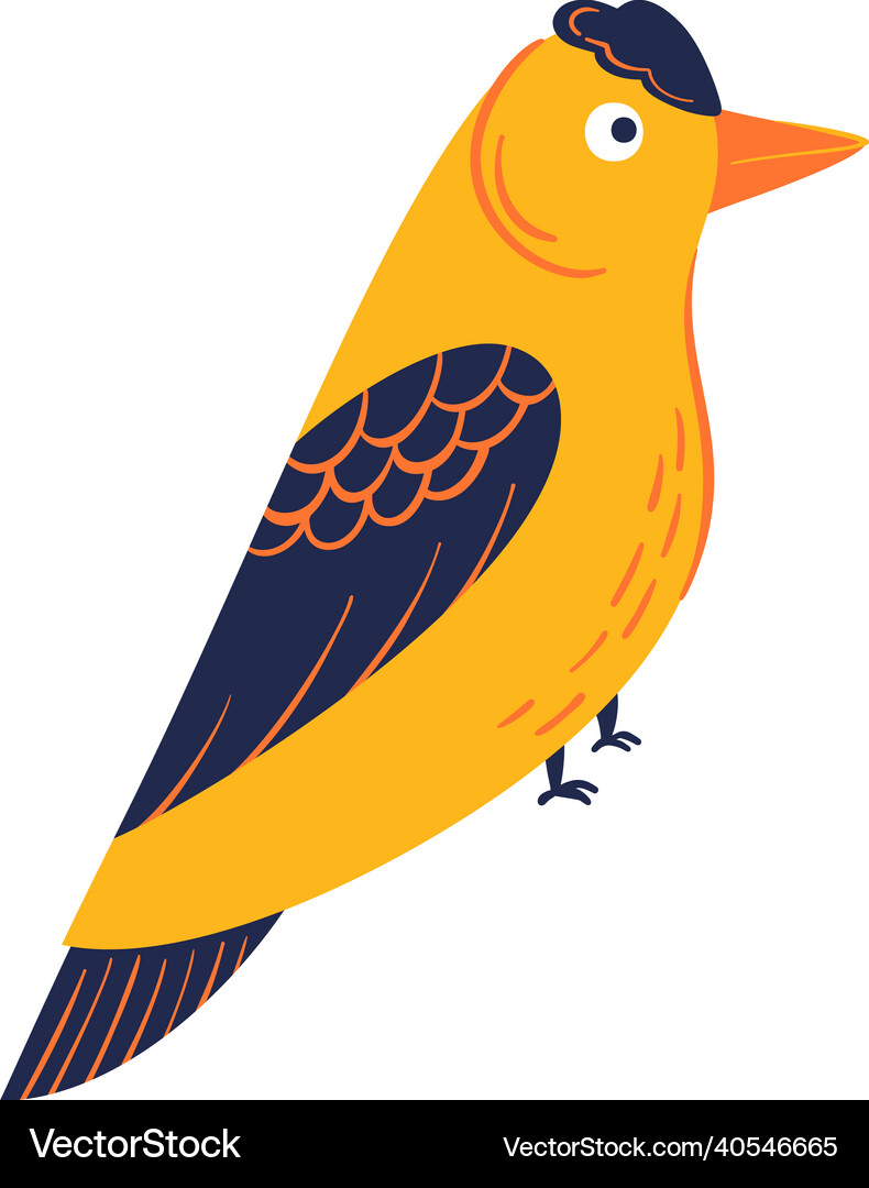 Abstract golden bird hand drawn Royalty Free Vector Image