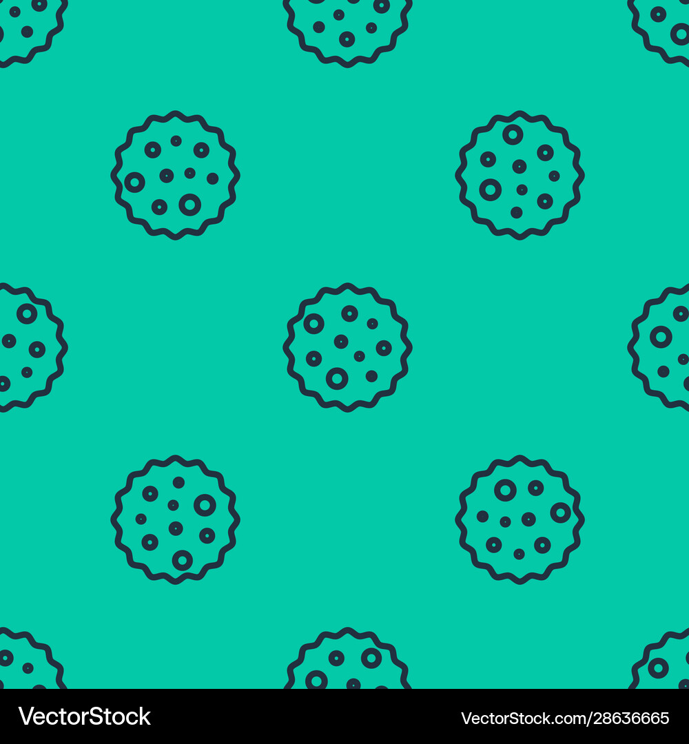 Blue line cookie or biscuit with chocolate icon Vector Image