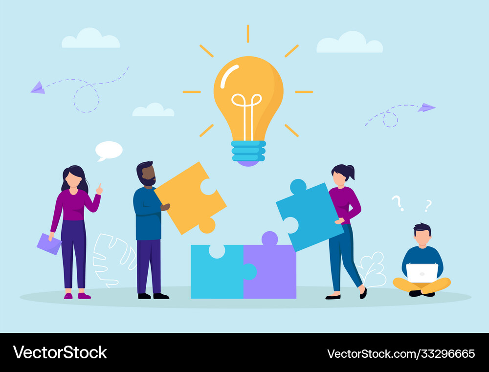 Business perspective and teamwork concept cartoon Vector Image