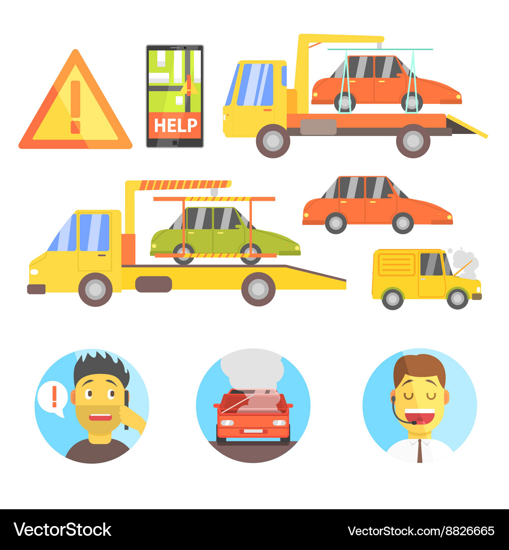 Callin for help evacuating the car infographic Vector Image