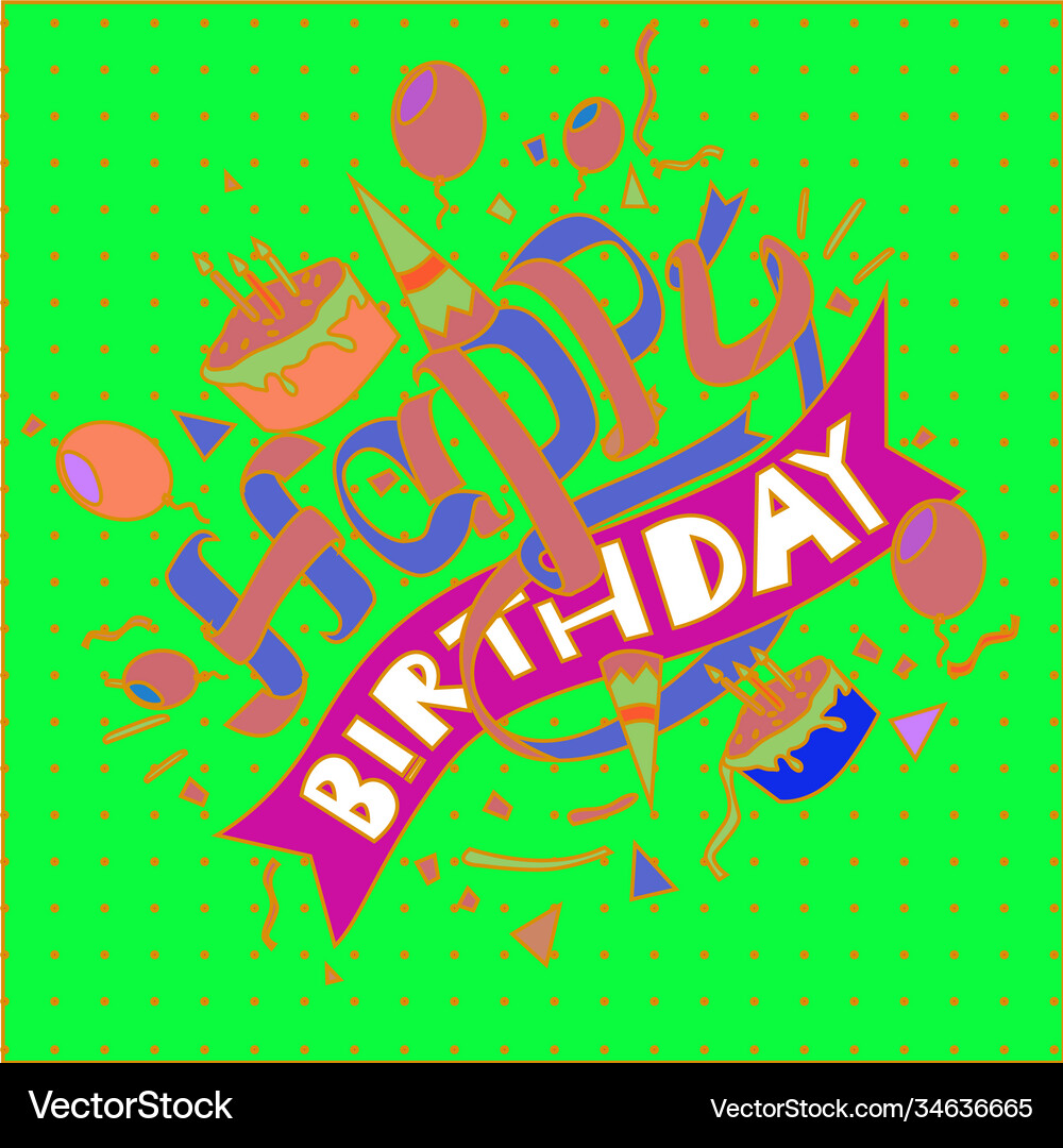 Happy birthday typography design for greeting Vector Image