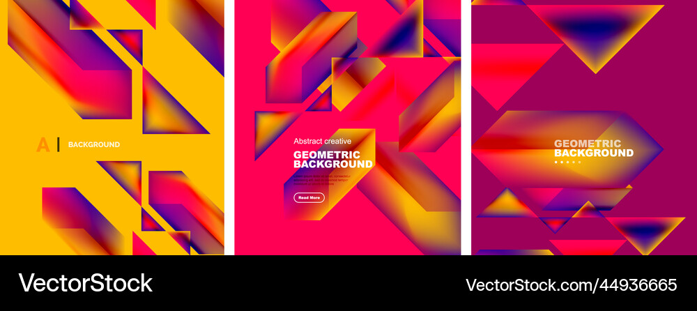 Set of abstract geometric poster Royalty Free Vector Image