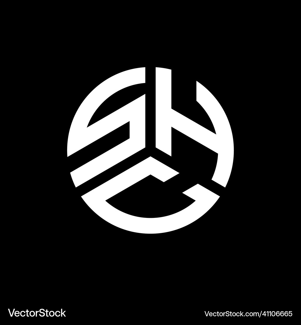Shc letter logo design on black background Vector Image