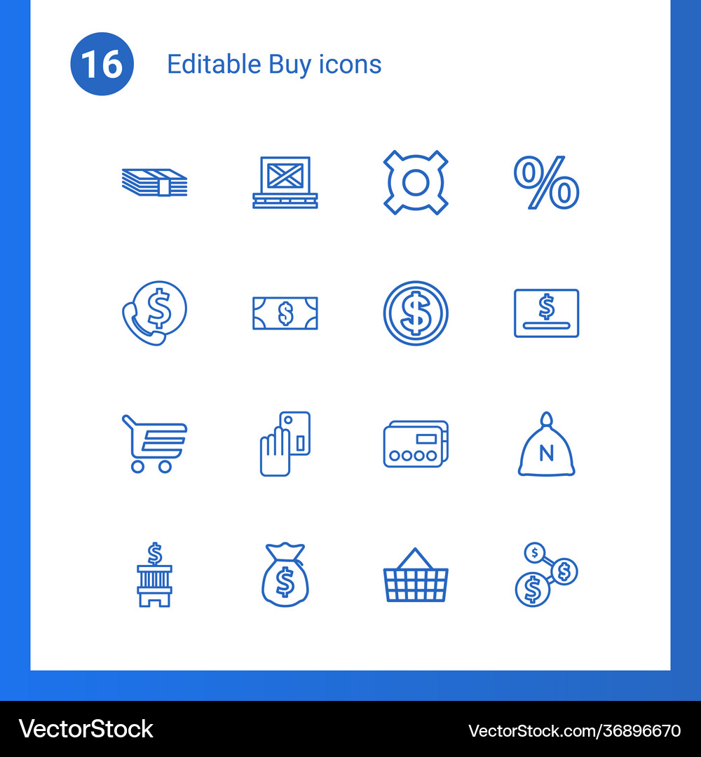 16 buy icons Royalty Free Vector Image - VectorStock