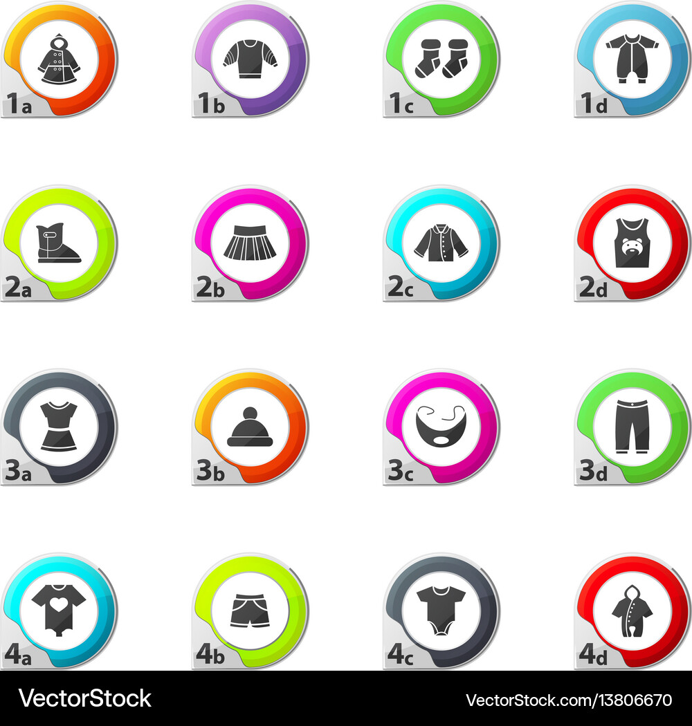 Baby clothes icons set Royalty Free Vector Image