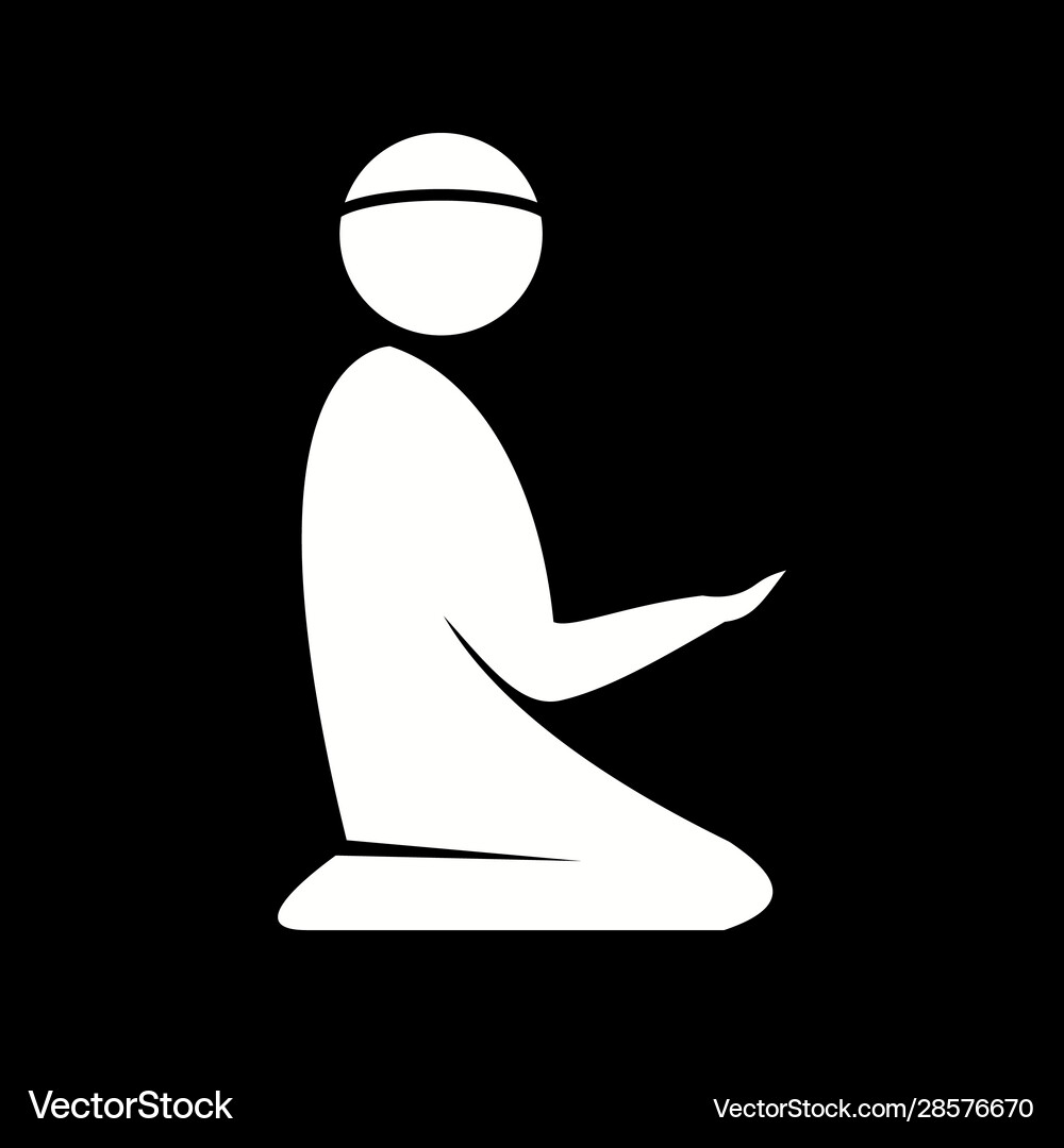 Beautiful offering prayer glyph icon Royalty Free Vector