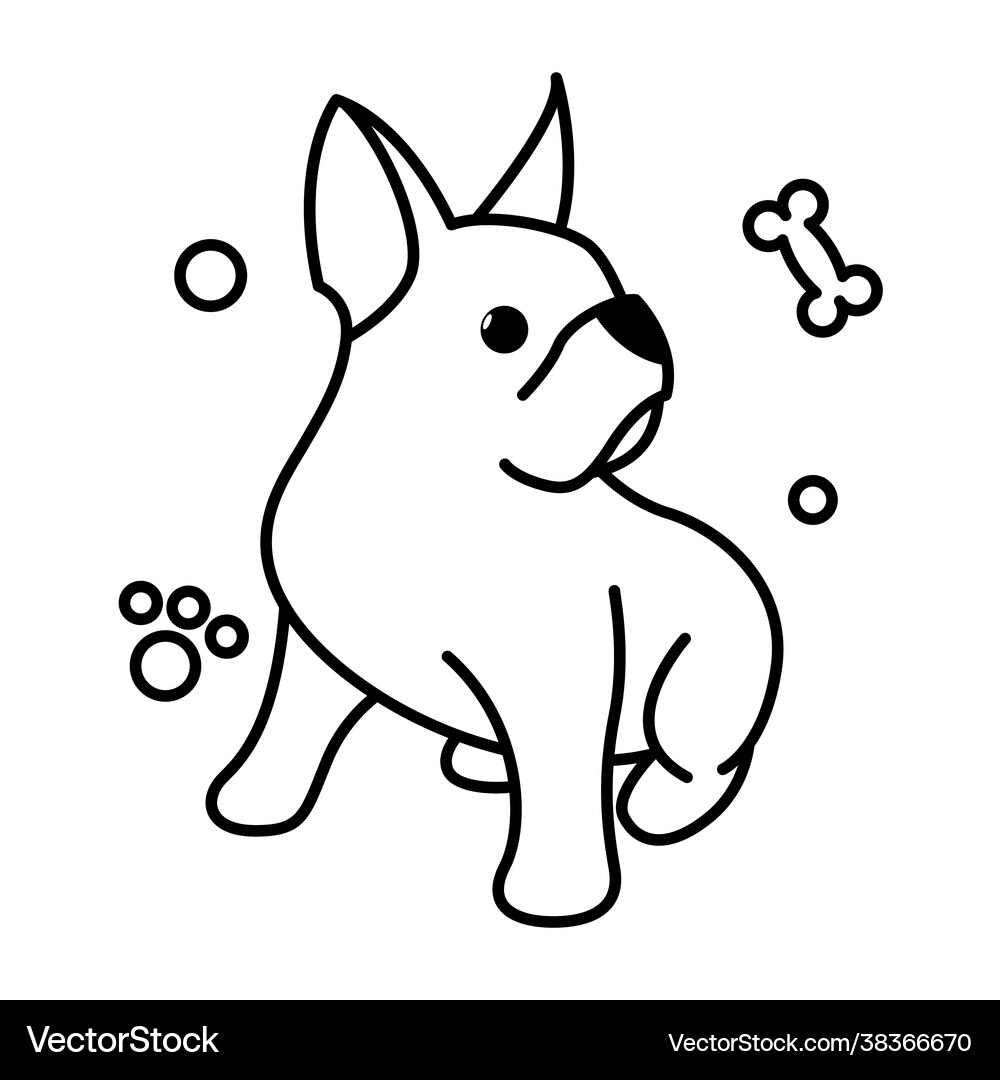Black line cartoon on a white Royalty Free Vector Image