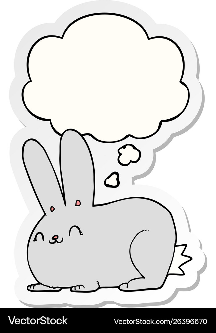 Cartoon rabbit and thought bubble as a printed Vector Image