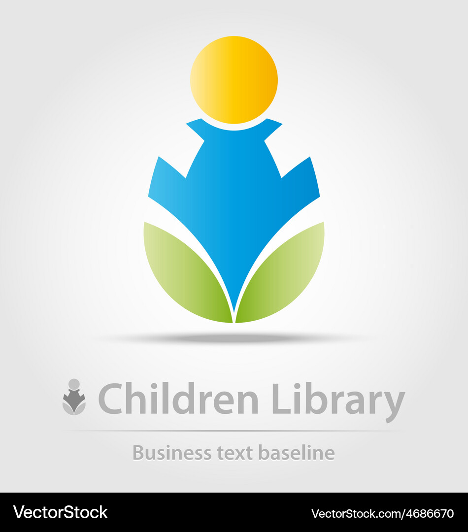 Children library business icon Royalty Free Vector Image