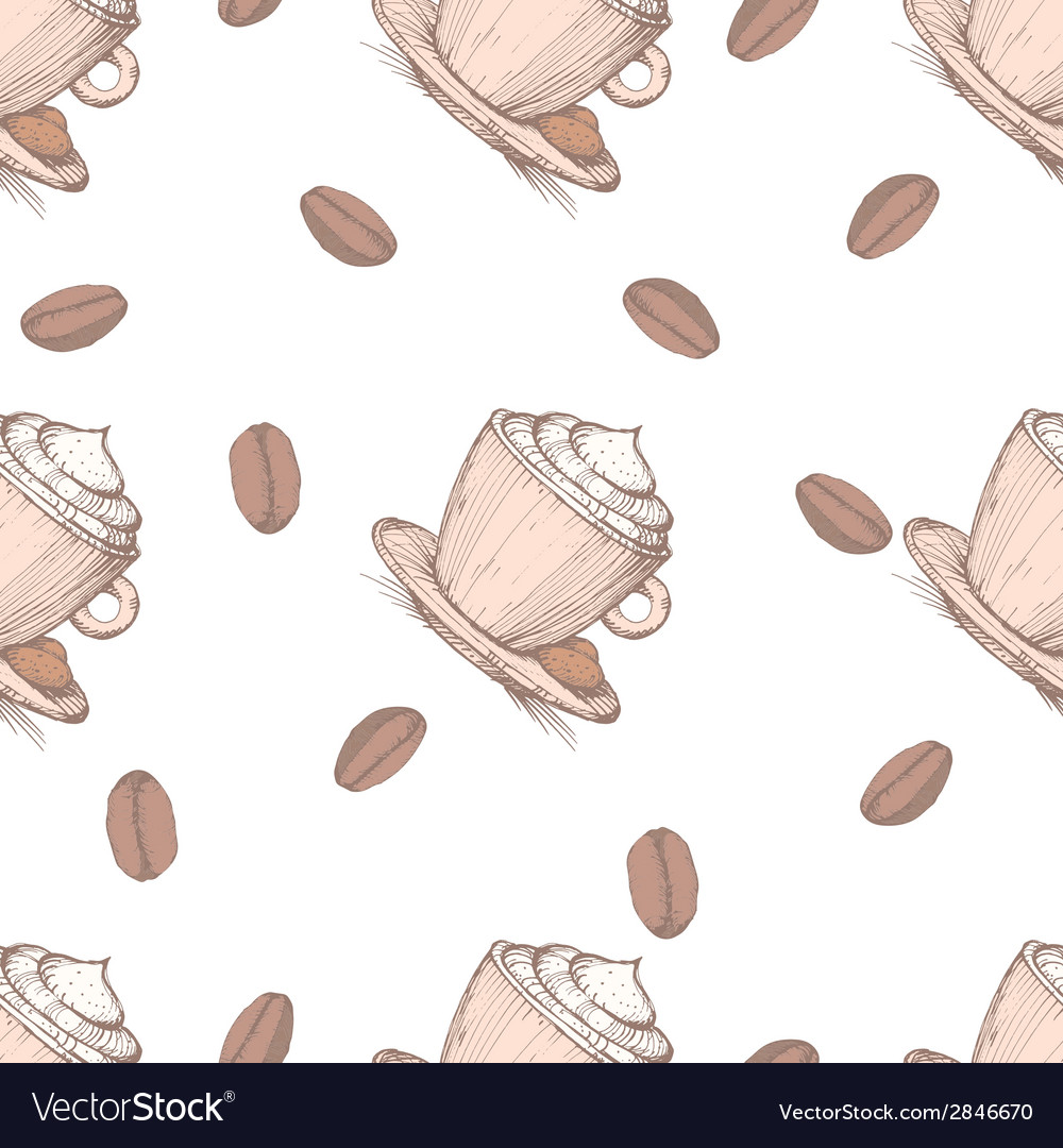 Coffee seamless pattern Royalty Free Vector Image