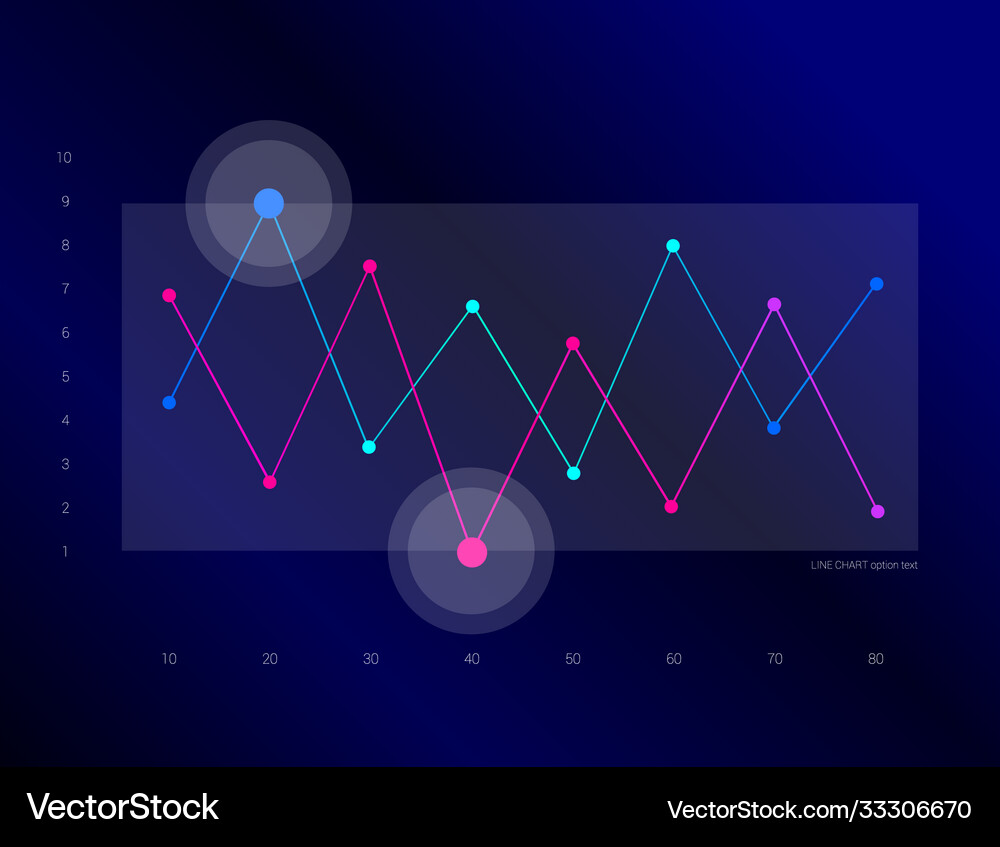 Exclusive dark blue business chart graph line Vector Image