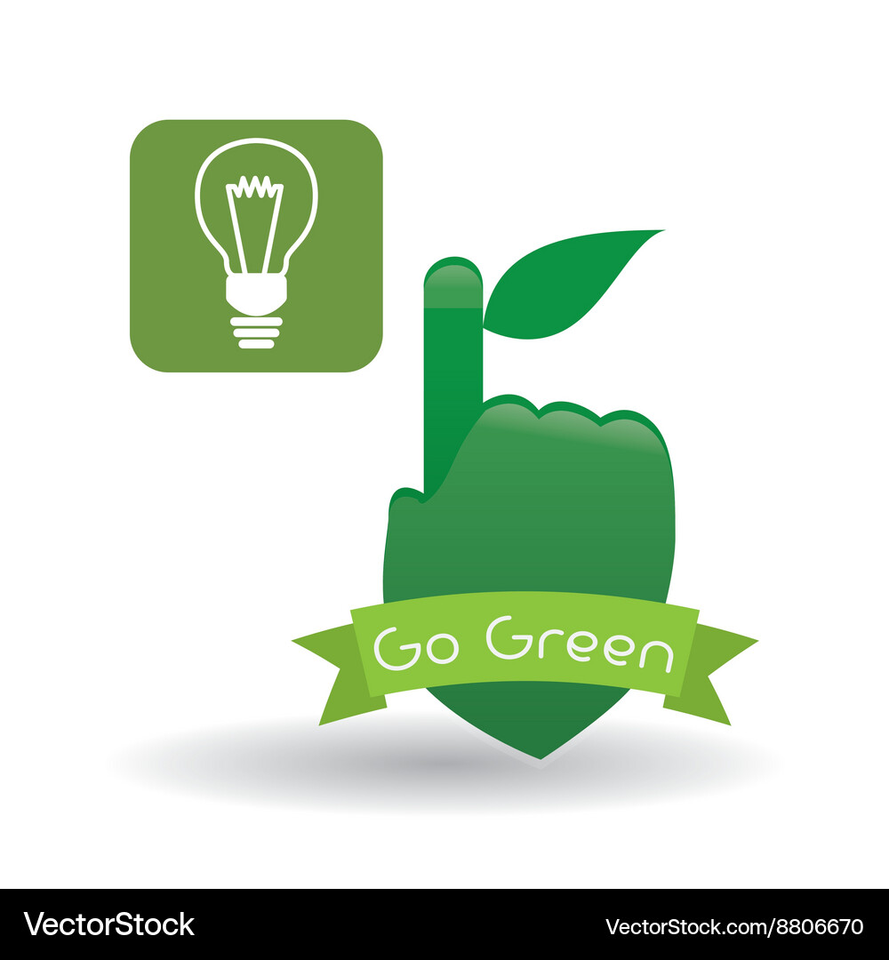 Go green design eco concept white background Vector Image
