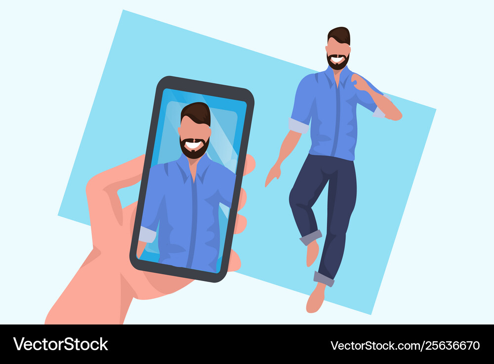 Hand holding smartphone and taking photo on camera