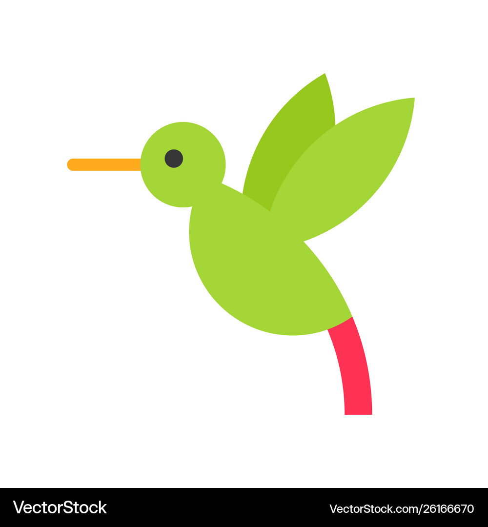 Hummingbird tropical related flat style icon Vector Image