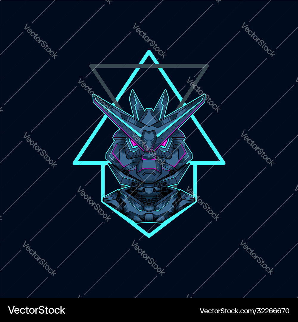 Mecha with sacred geometry background graphic Vector Image