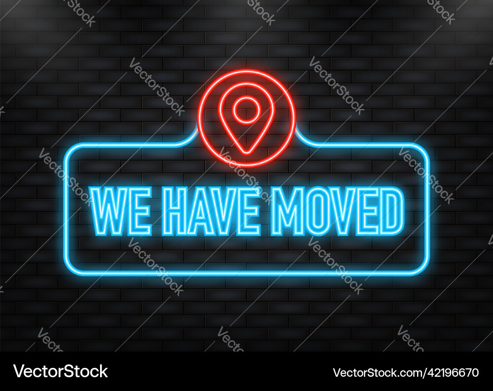 Neon icon color we have moved thin line bubble Vector Image
