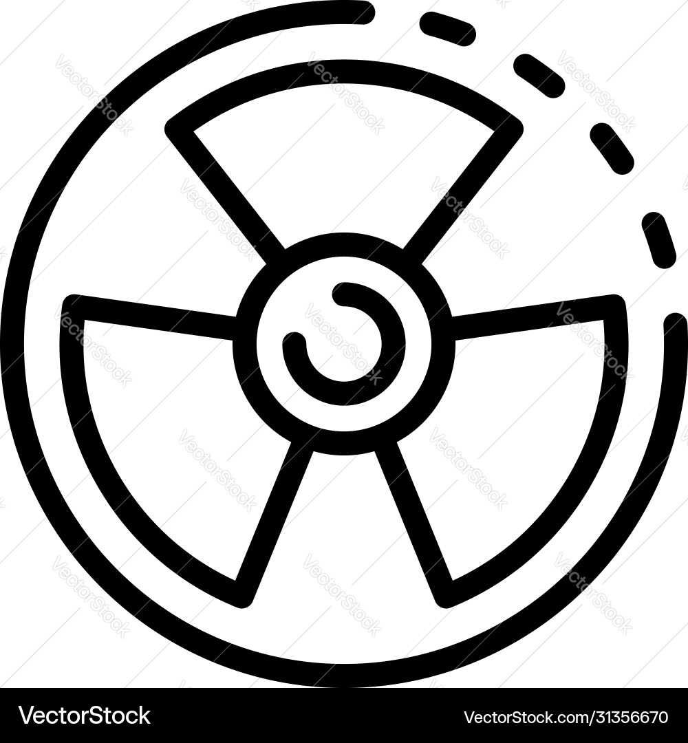 Nuclear sign icon outline style Royalty Free Vector Image