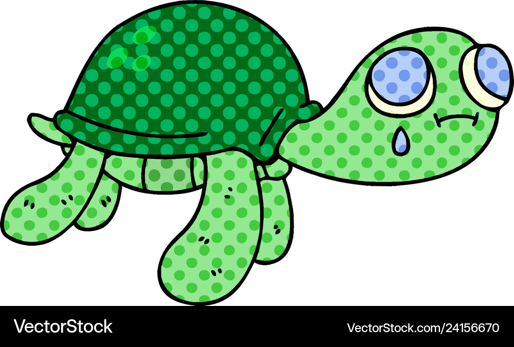 Quirky comic book style cartoon turtle Royalty Free Vector